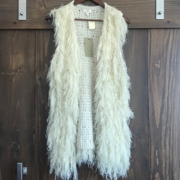 Freeway | Jackets & Coats | Cream Furry Shaggy Vest Boho Inspired ...